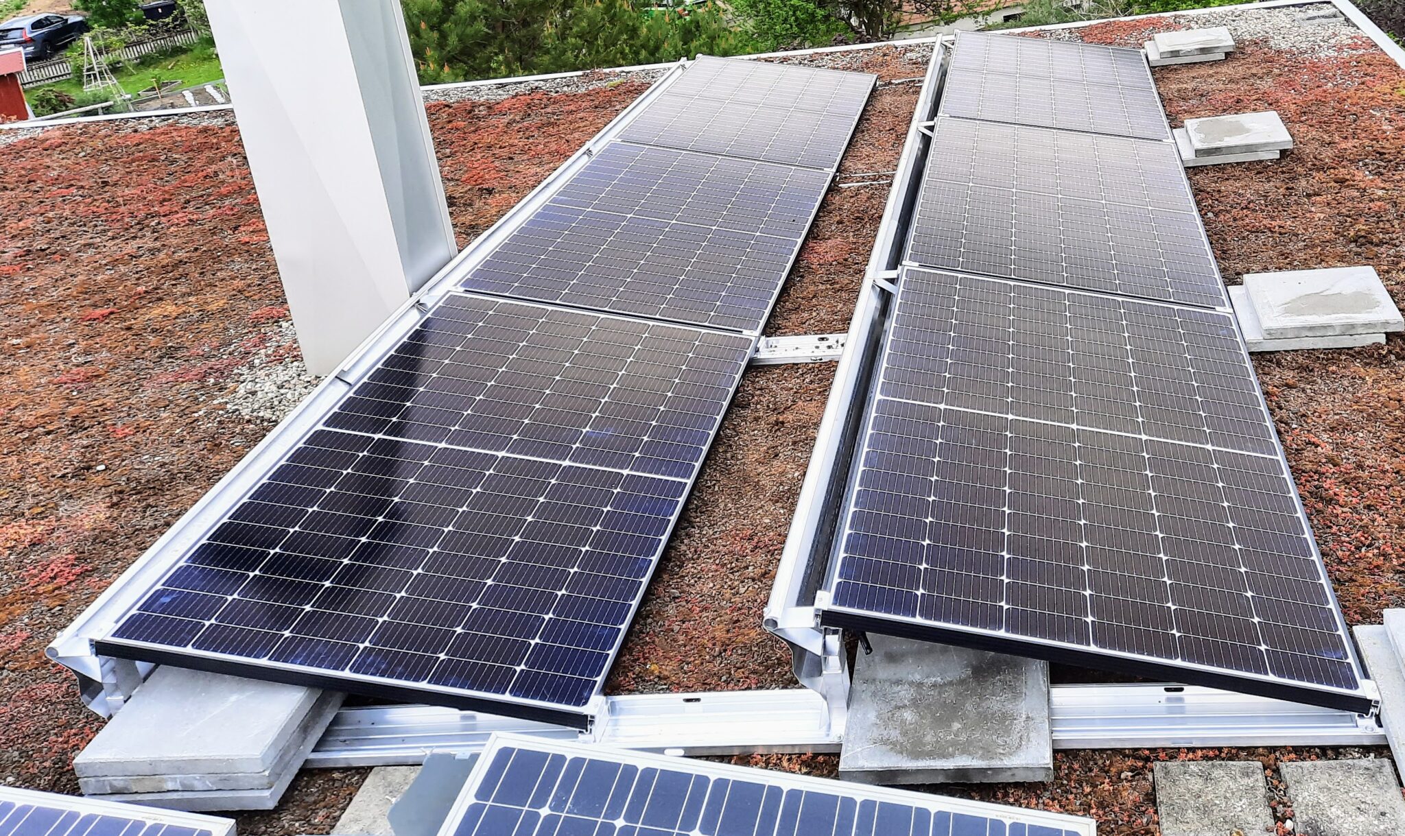 Modulaufständerung für Flachdach 2+2 Module in 2 Reihen – Solarblitz ...